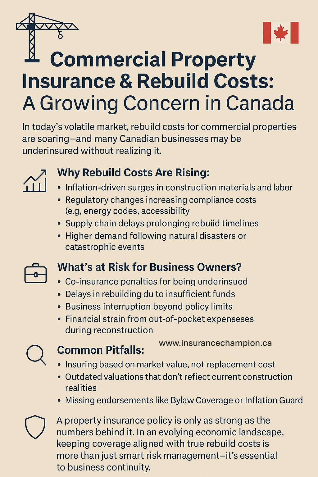 Commercial Property Rebuild Costs in Canada.